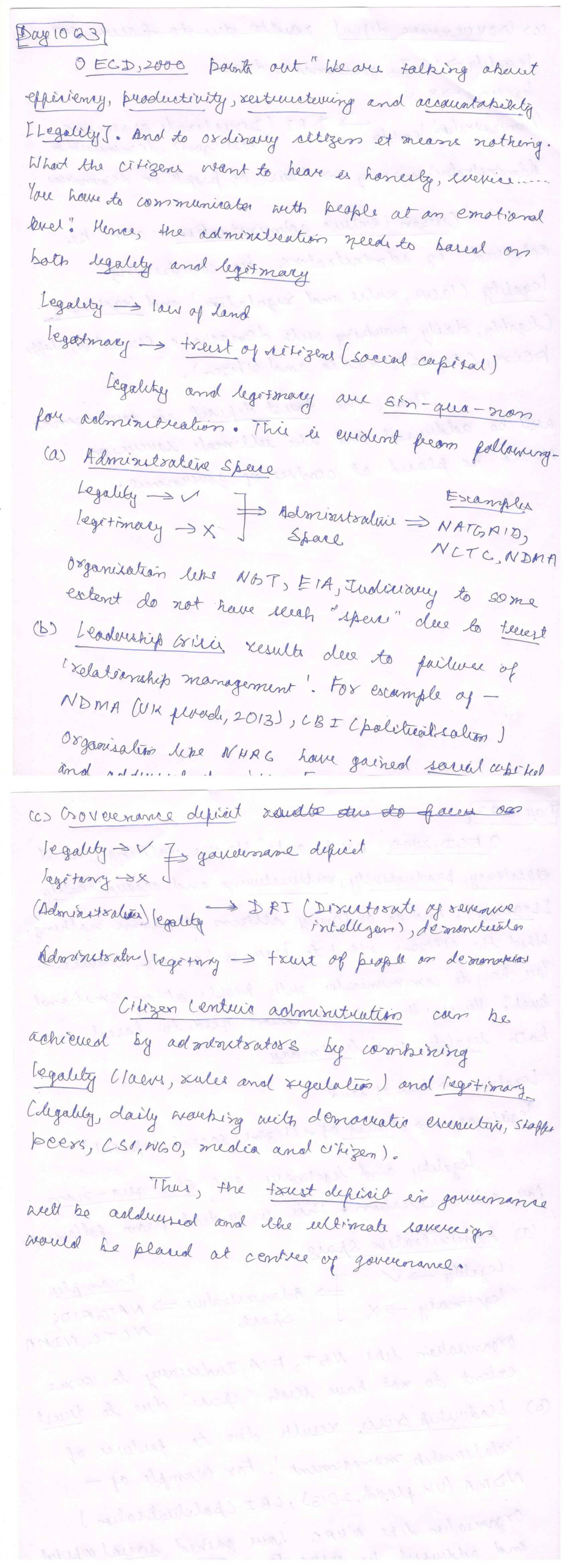 3. Administration is based on legality and legitimacy both ...
