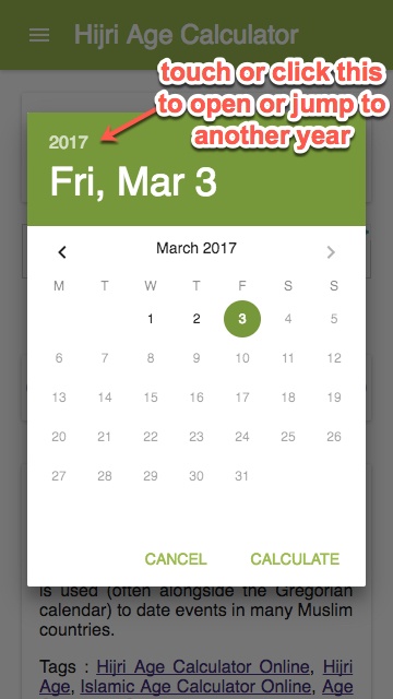 Hijri Age Calculator