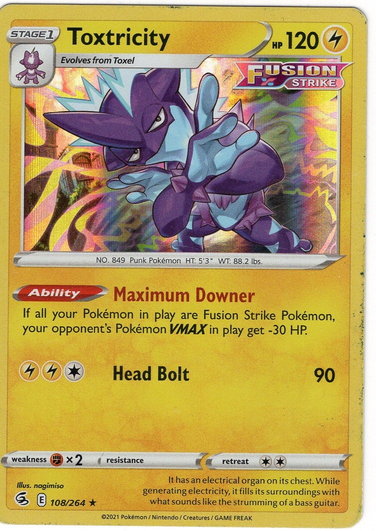 Toxtricity - Fusion Strike #108 Pokemon Card