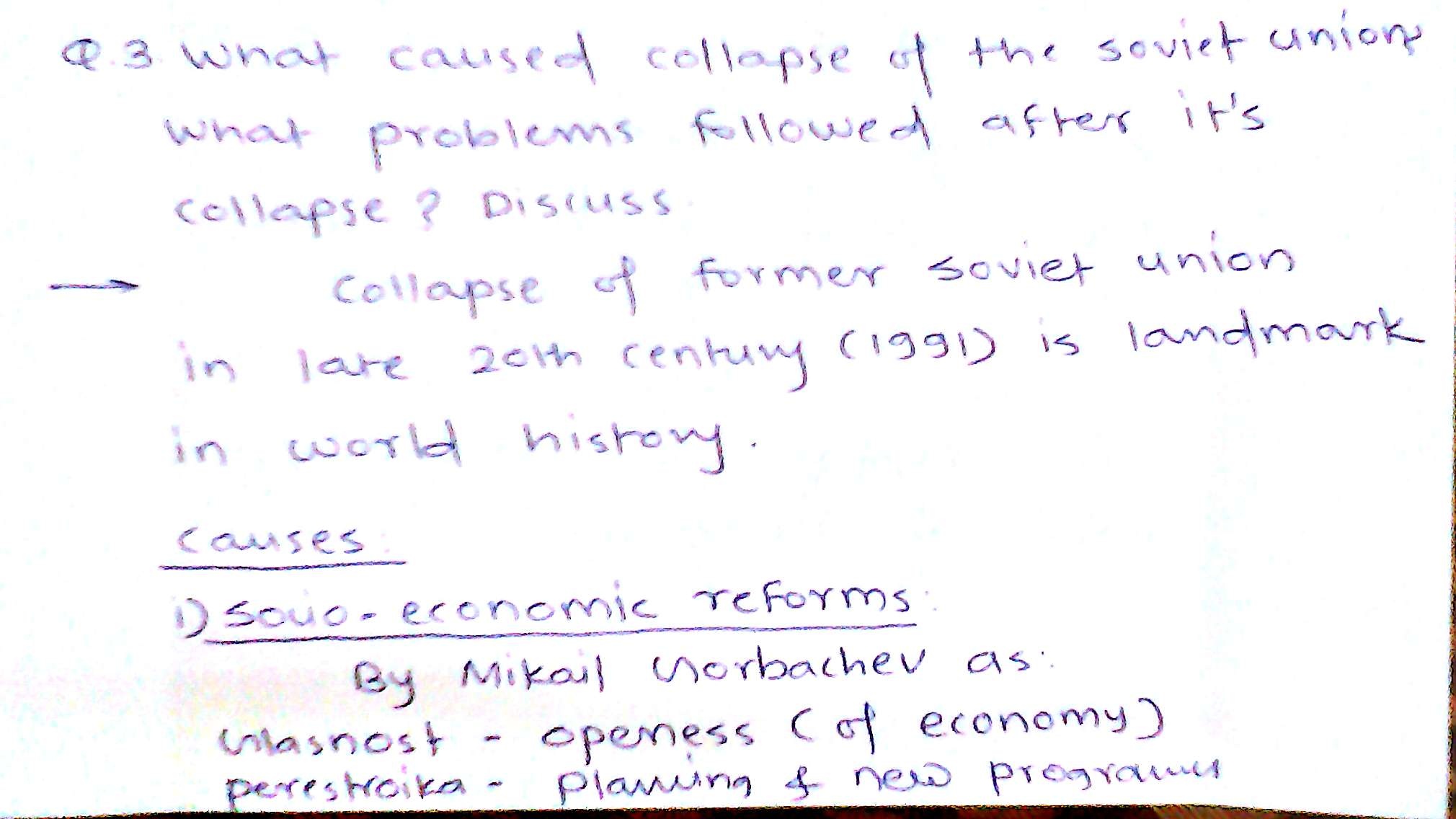 3. What caused the collapse of the Soviet Union? What problems followed ...