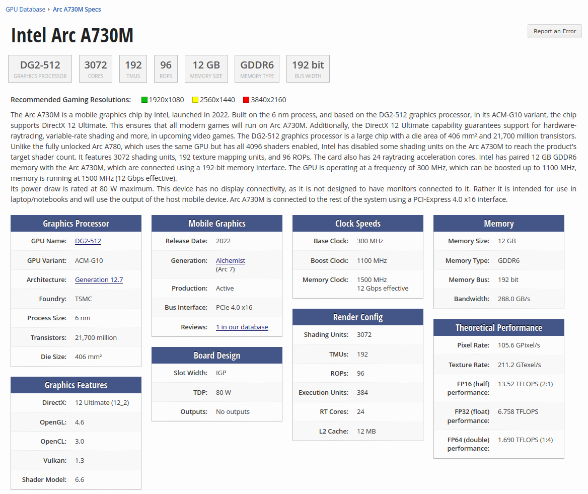Discussion: Intel Arc A730M 12 GB Mobile GPU Is Faster Than NVIDIA's ...