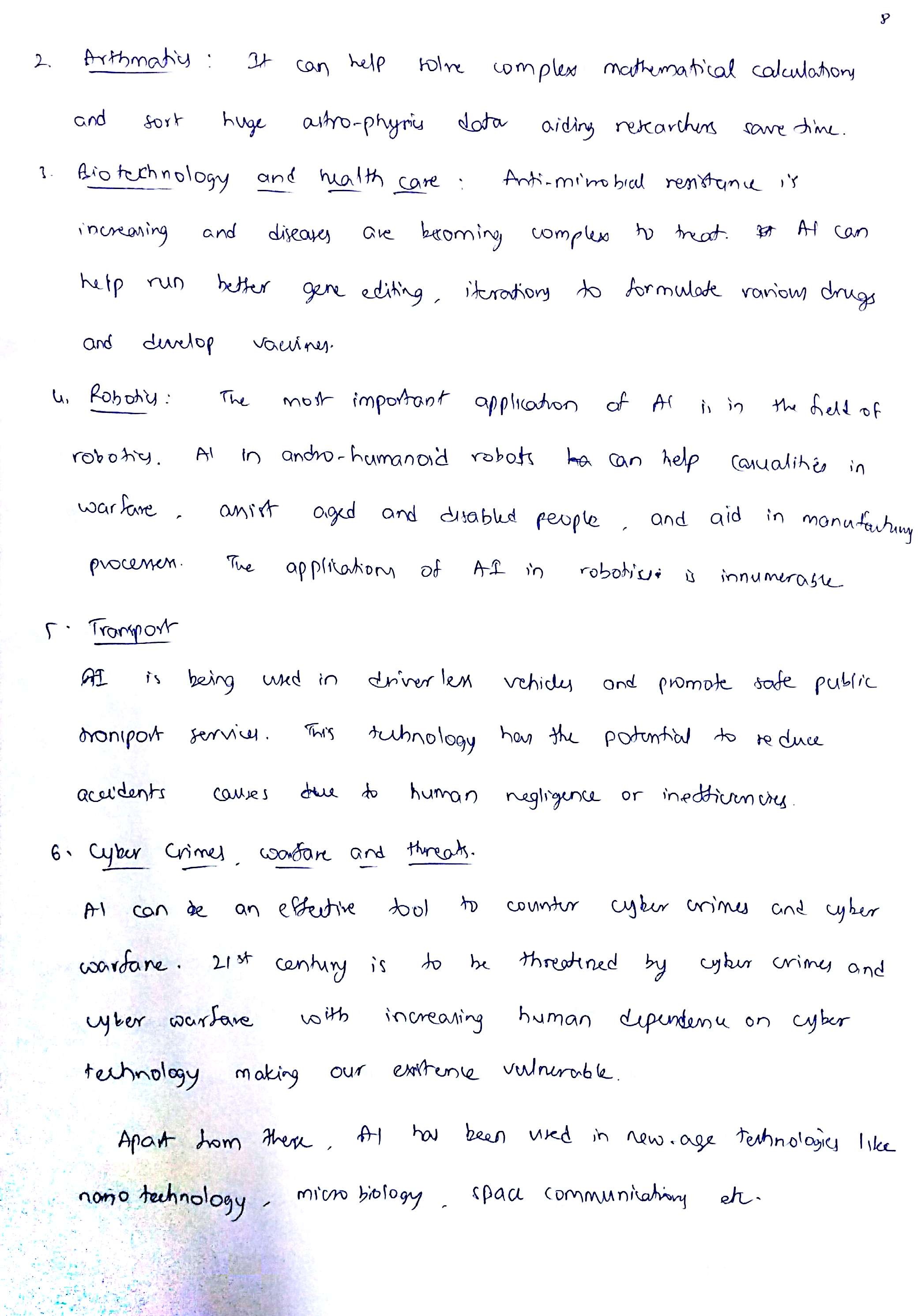 4. What is artificial intelligence? Discuss it's applications. | IASbaba