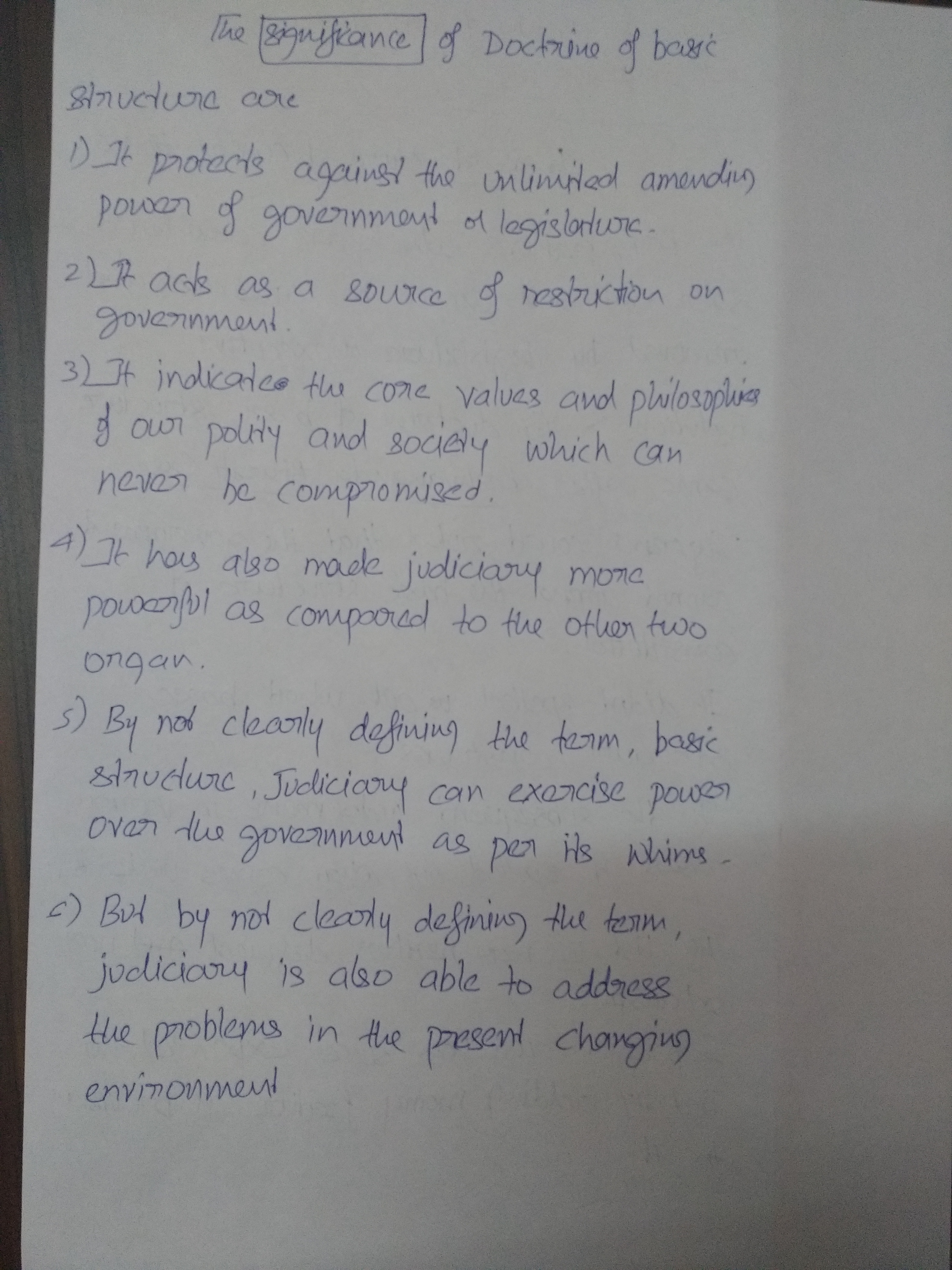 3. Examine the doctrine of basic structure, its evolution and ...