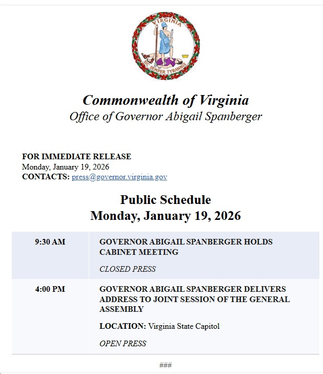 Video, Highlights: Gov. Abigail Spanberger Delivers Address to Joint Session of VA General ...