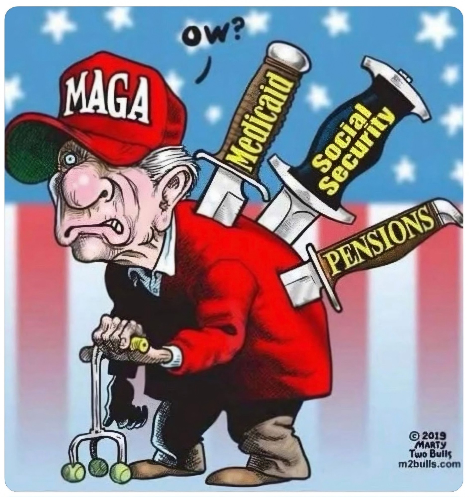 'GEE!...The Orange Felon wouldn't take away our life security net ...