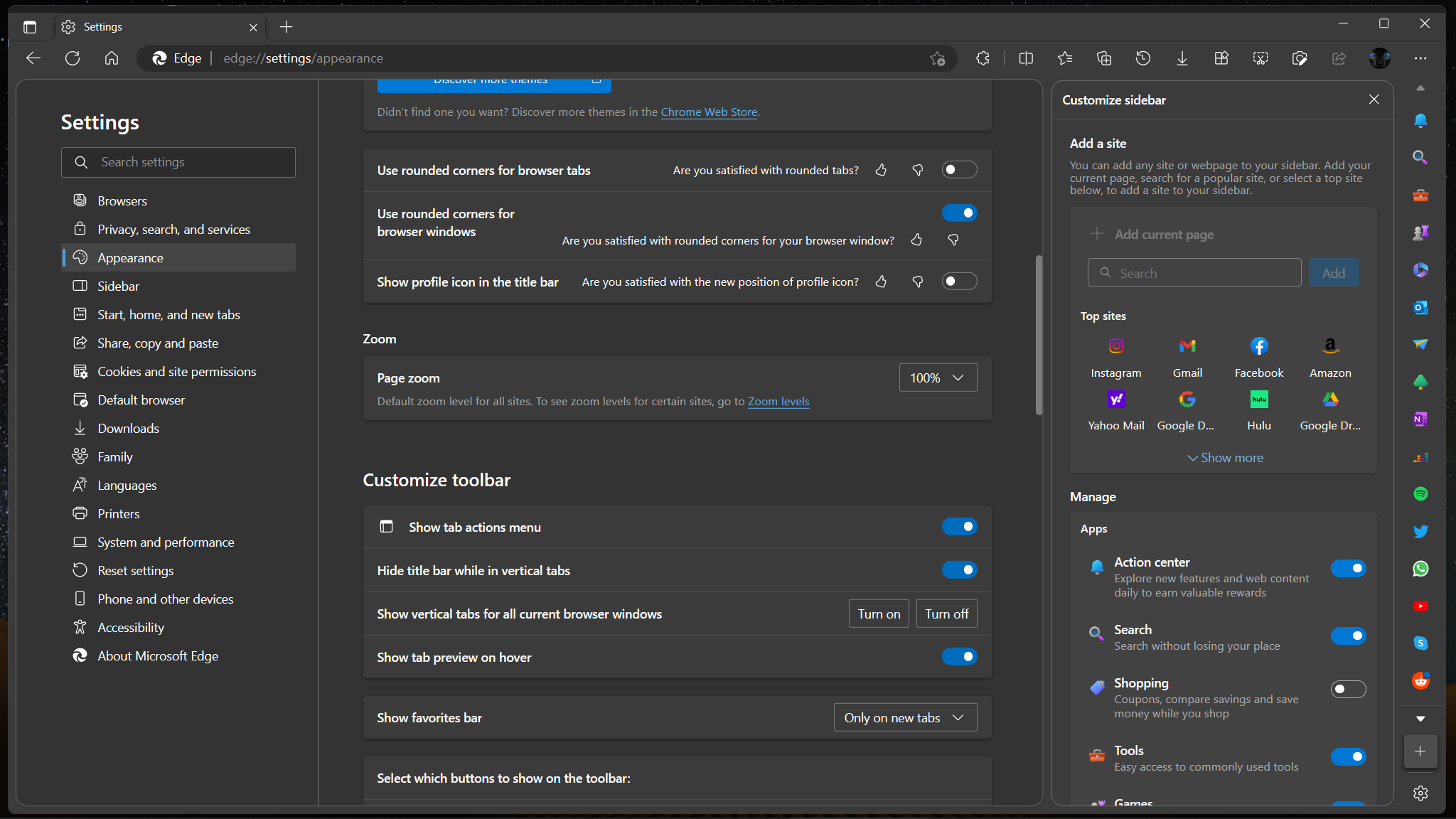 A couple of (small) new features that Microsoft is testing in Canary ...