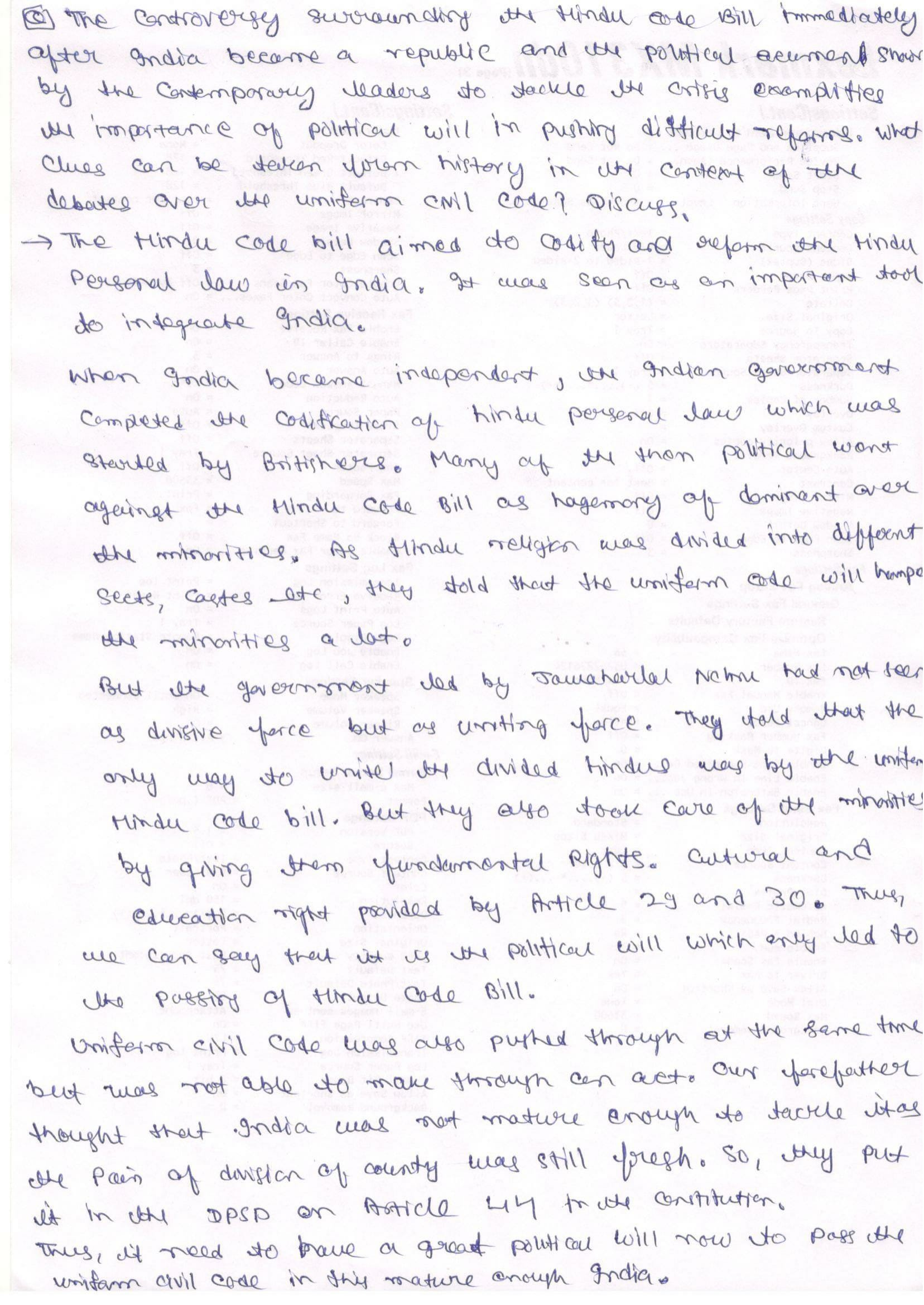 3. The controversy surrounding the Hindu Code Bill immediately after ...