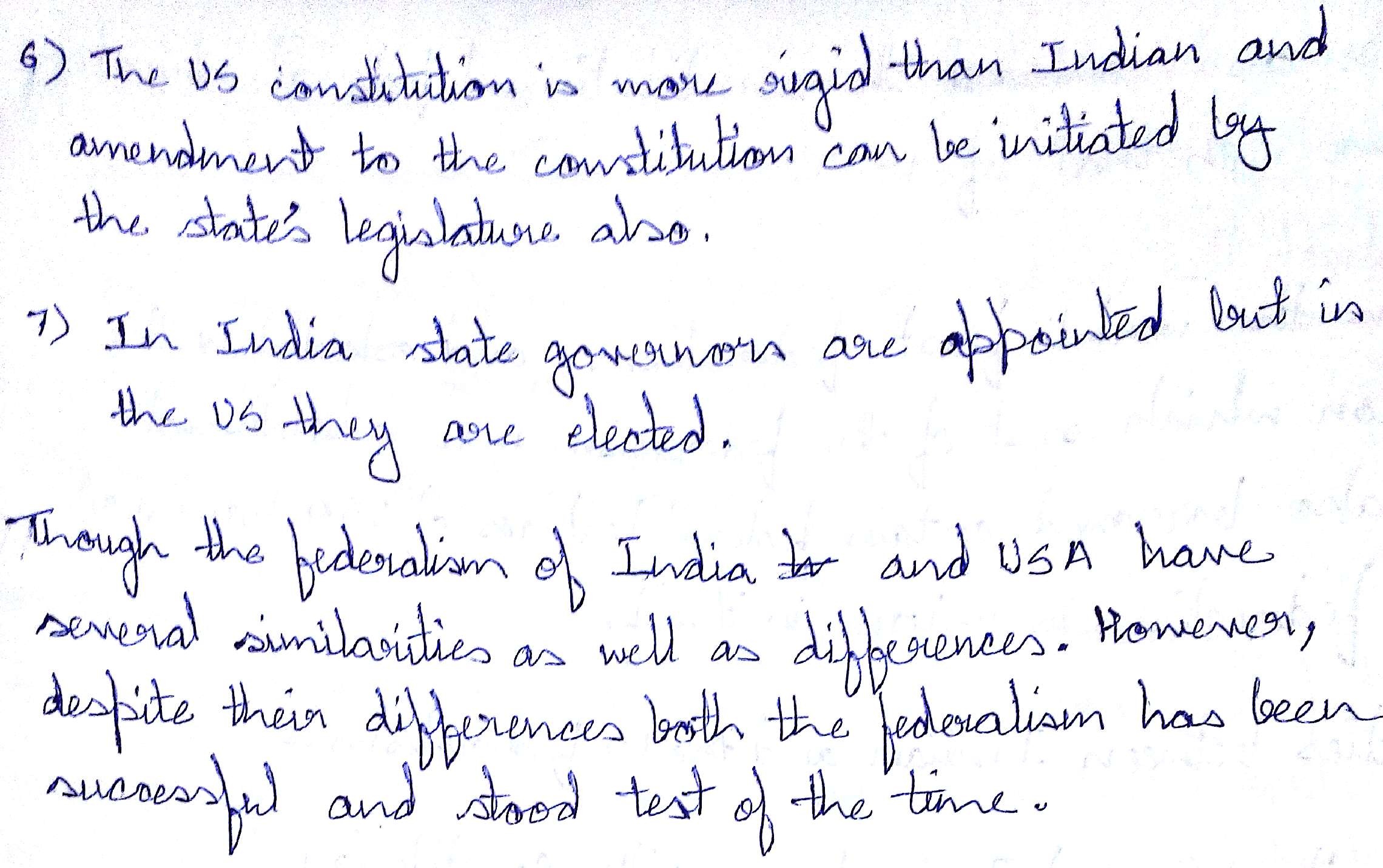 3. Compare and contrast the constitutional federal structure of India ...