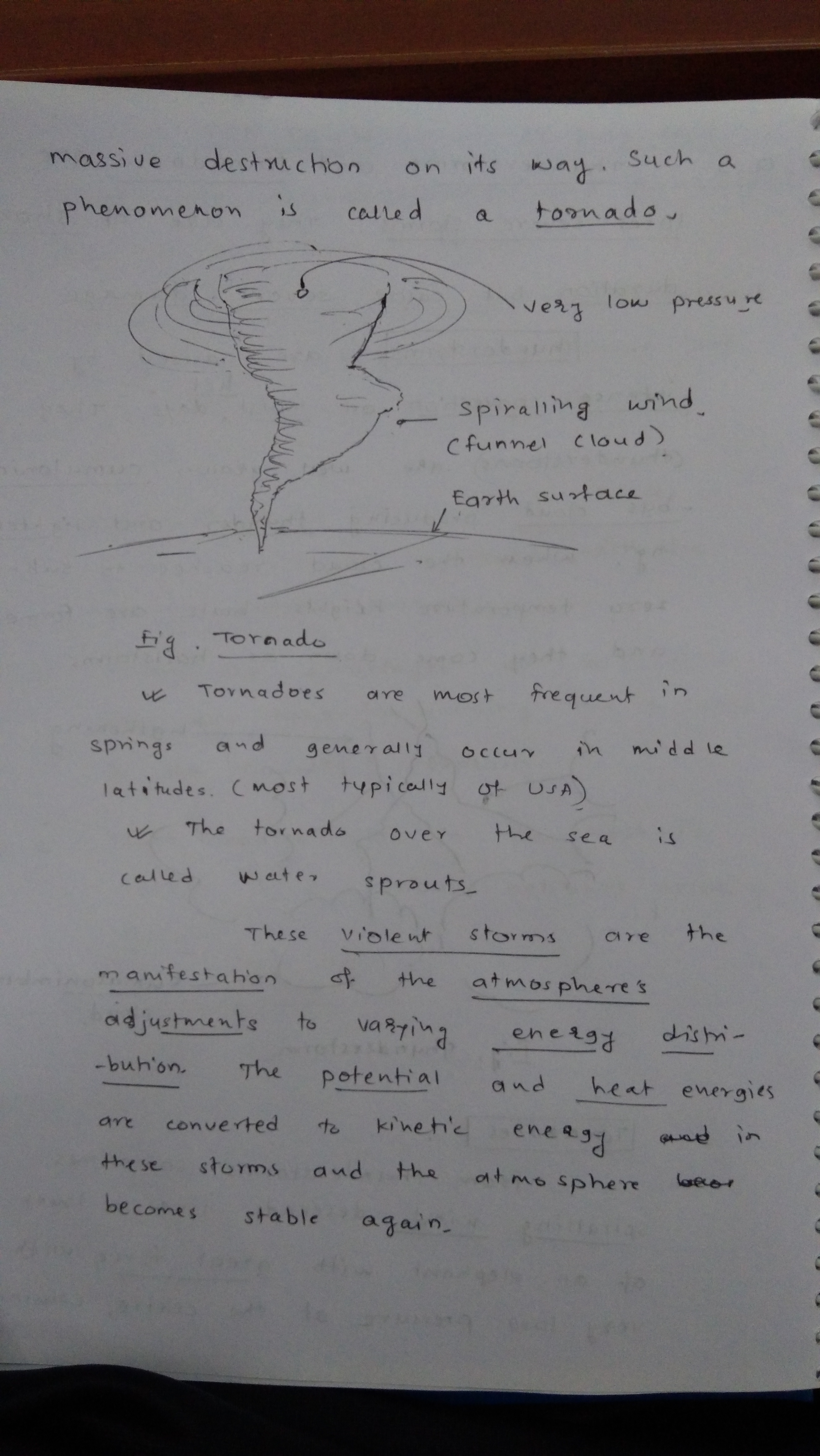 1. What are thunderstorms and tornadoes? How do they form? Explain ...