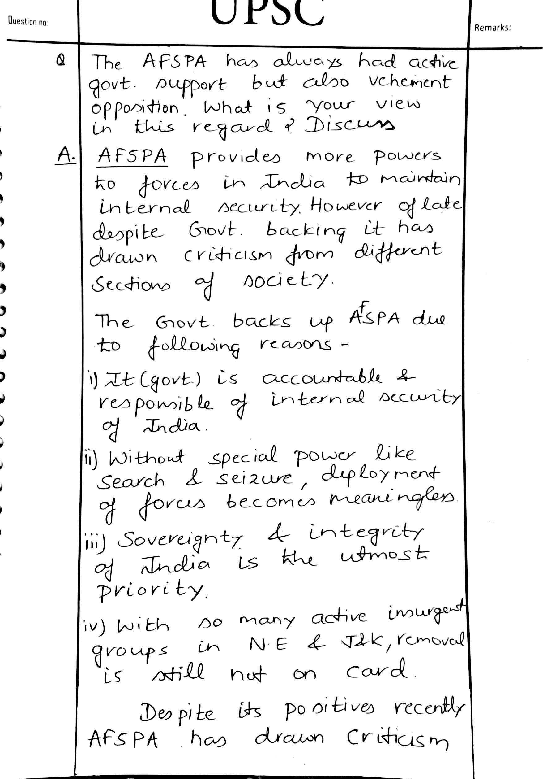 5. The Armed Forces (Special Powers) Act (AFSPA) has always had active ...