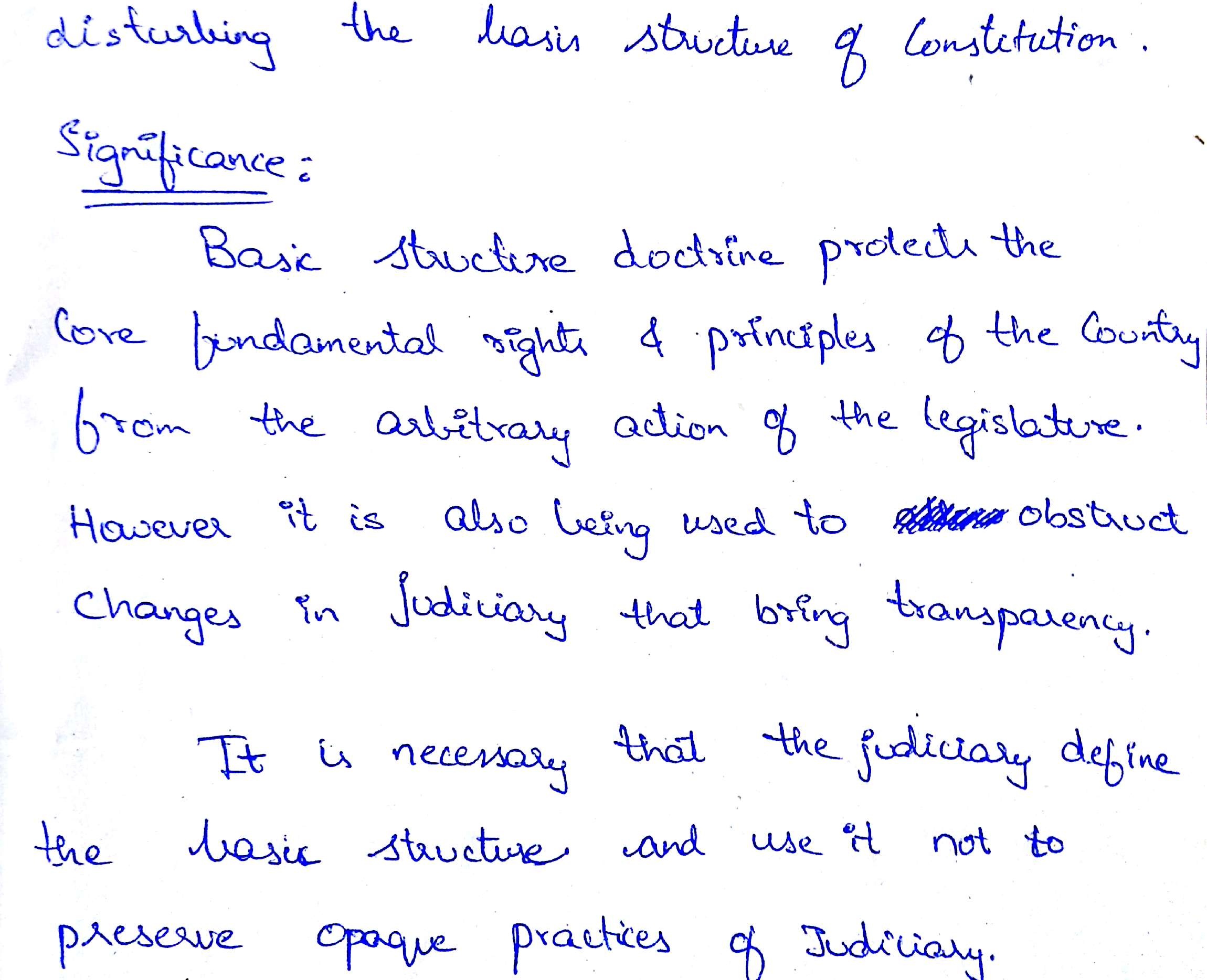 3. Examine the doctrine of basic structure, its evolution and ...