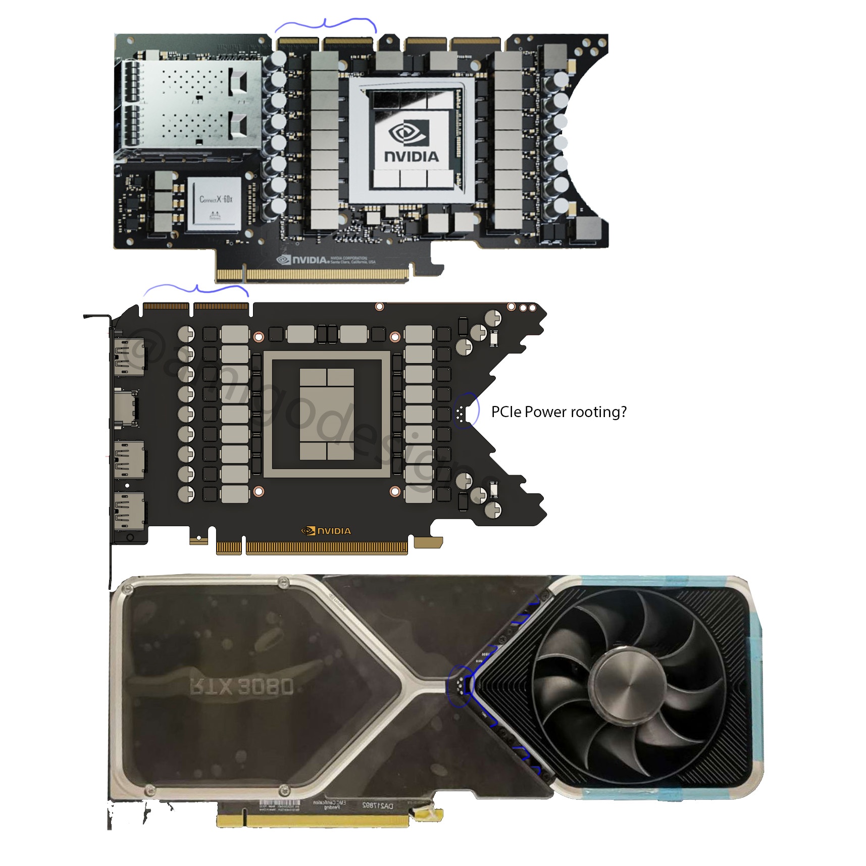 RTX 3080 PCB recreation with HBM2E : r/nvidia