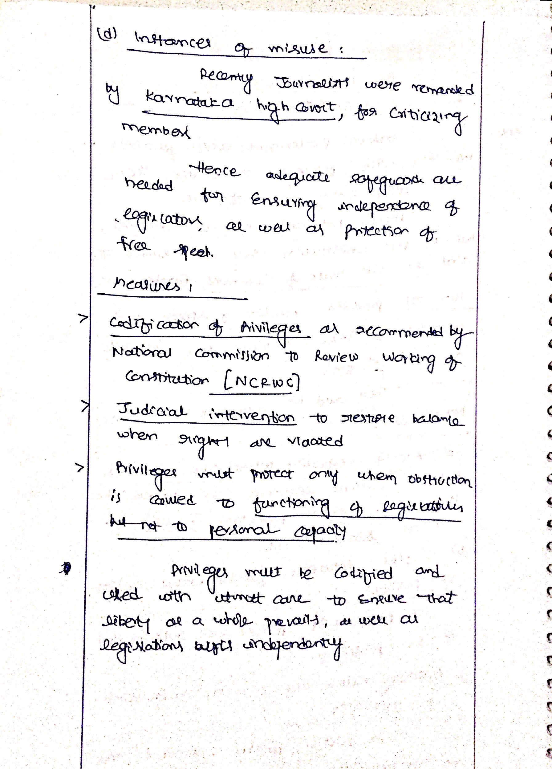 1. Are parliamentary privileges repugnant to the principle of ‘equality ...