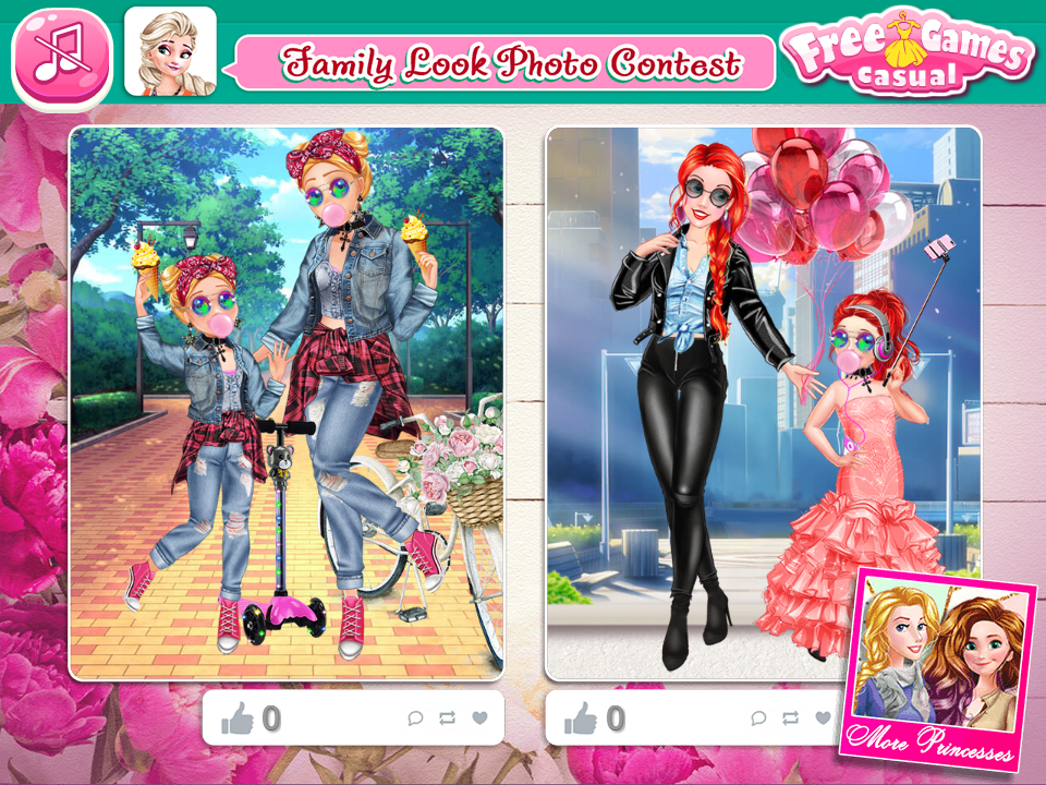 Princess Mom and Daughter Cute Family Look Game