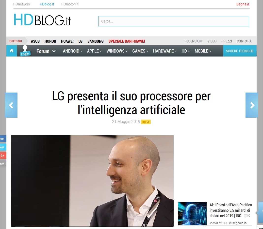 LG presenta il suo processore per l'intelligenza artificiale