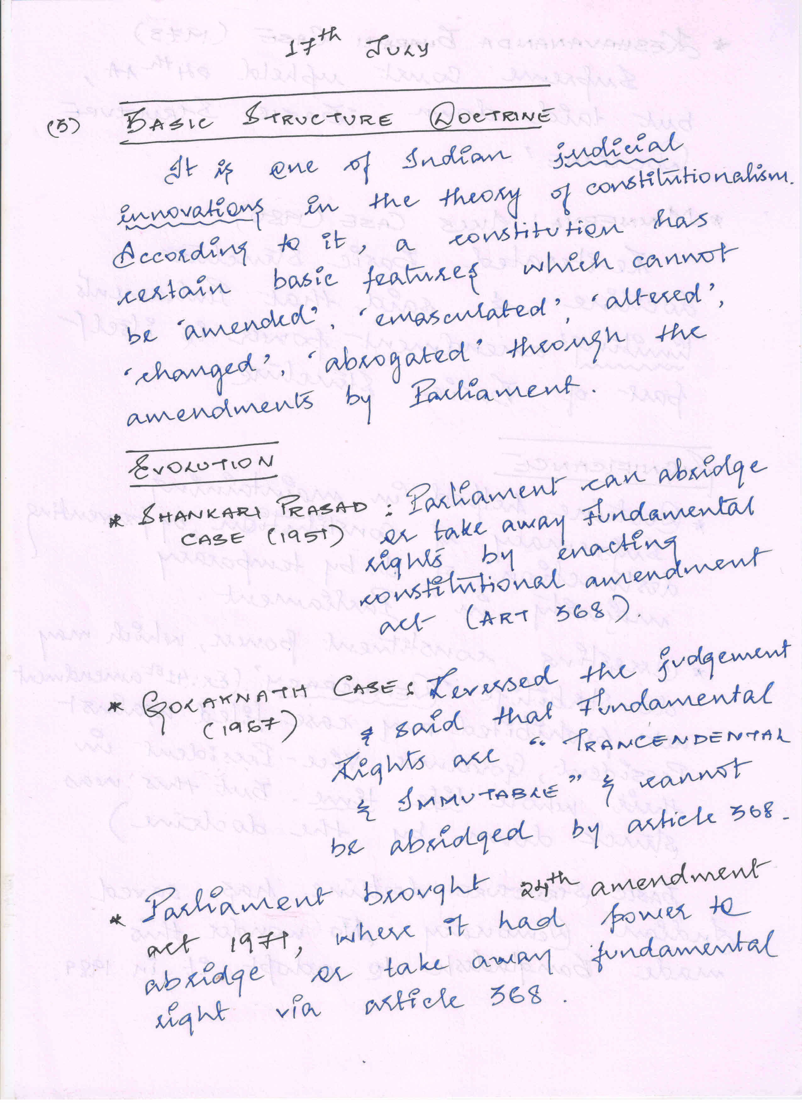 3. Examine the doctrine of basic structure, its evolution and ...