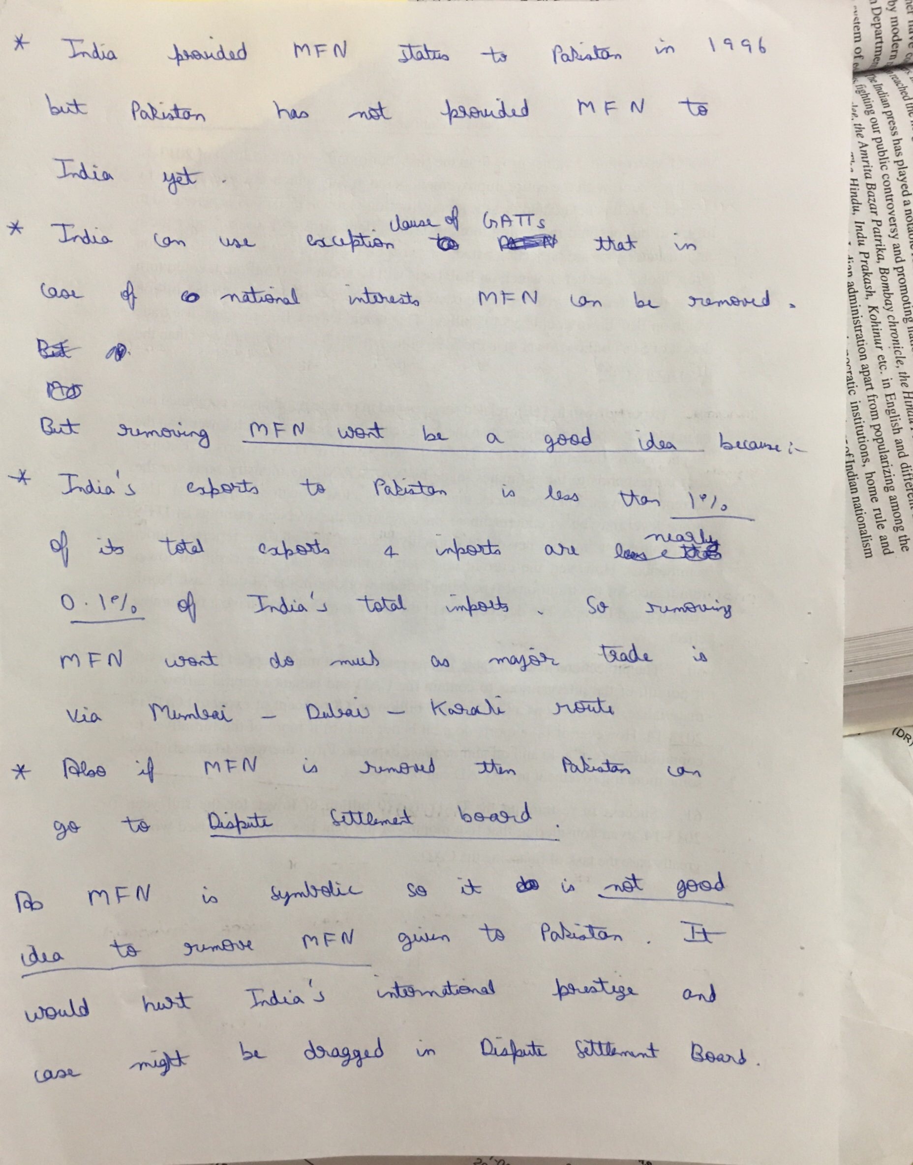 4. What is the ‘Most Favoured Nation’ status? Should India revoke the ...