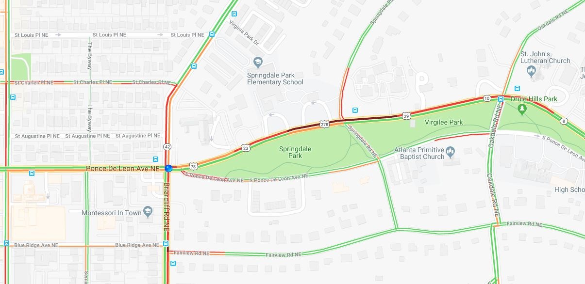 Atlanta, GA Traffic & Red Light Cameras Map