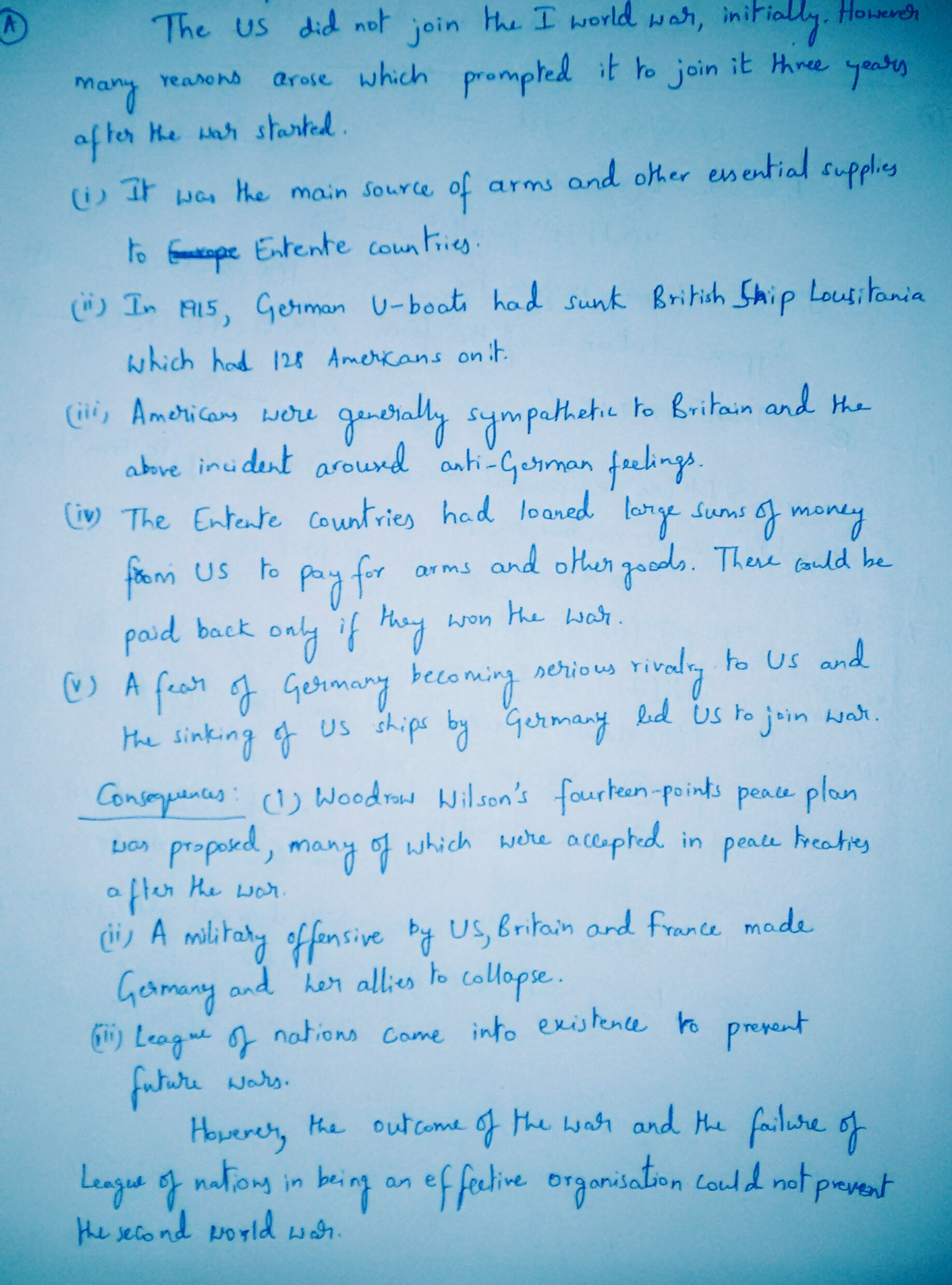 1. What factors prompted the United States to enter the the first World ...