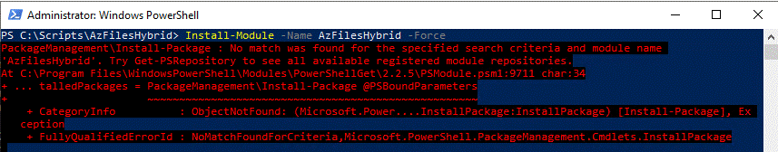 Installing the AzFilesHybrid PowerShell Module - Simon Online