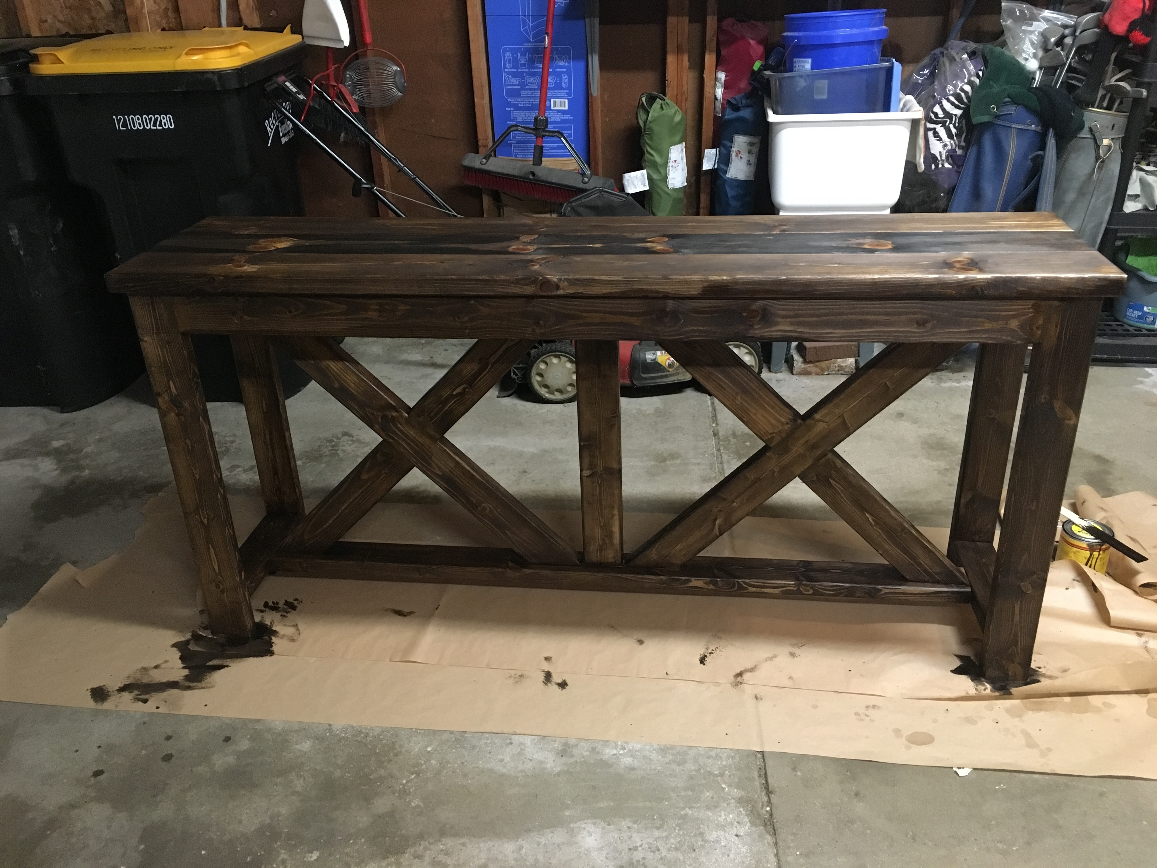 DIY X-Brace Console Table - Free Plans - Rogue Engineer