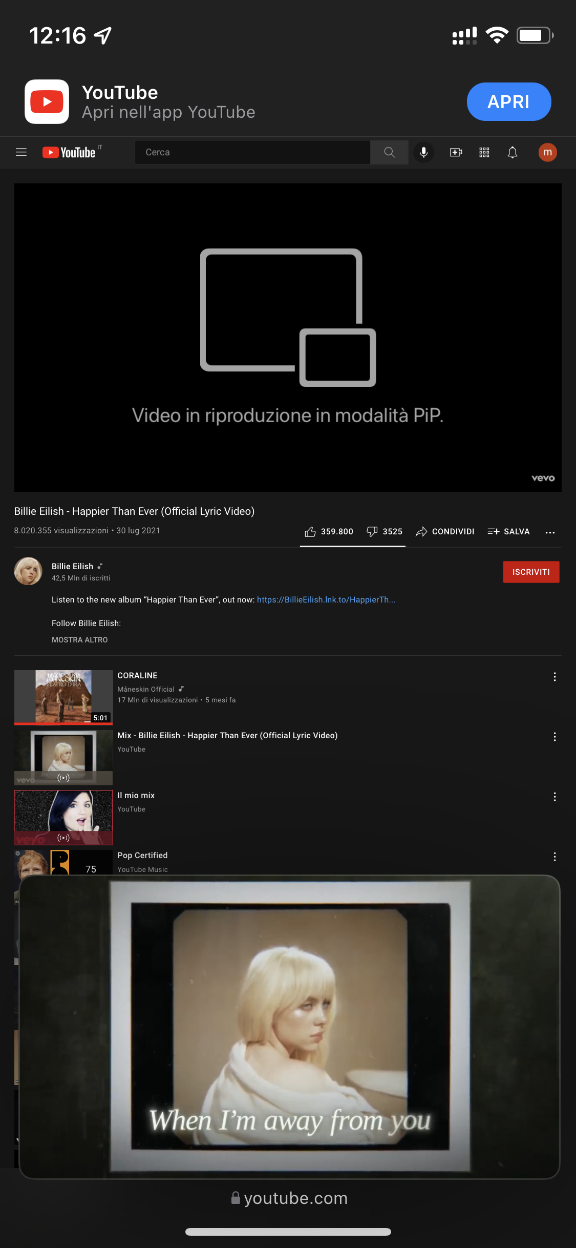 Youtube, il Picture-in-picture disponibile su app iOS e iPadOS per ...