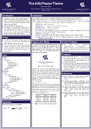 Official AAU Beamer Themes, Poster Theme and Report Templates