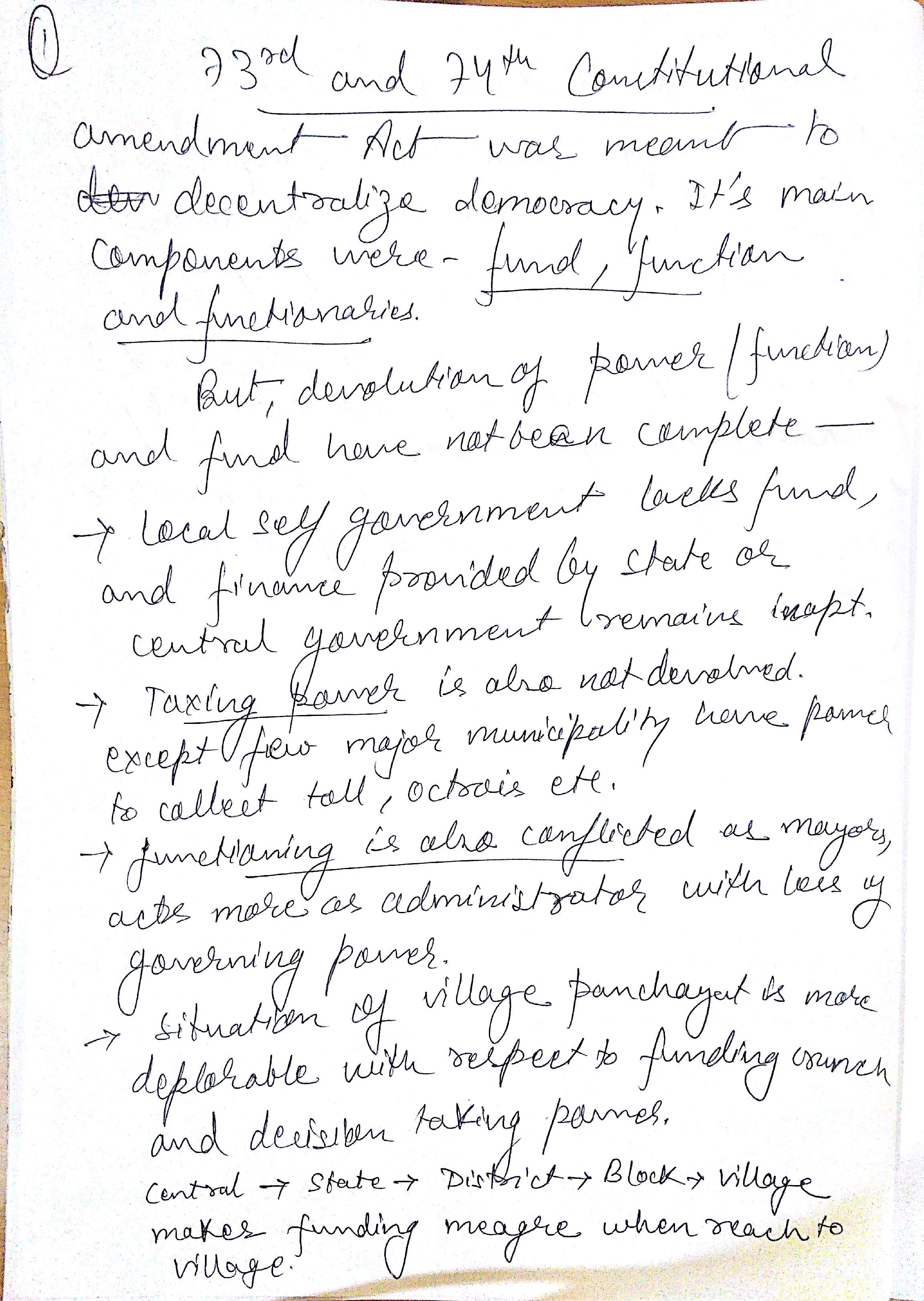 1 Devolution Of Powers And Finances Up To Local Level Remains An Unfinished Agenda Do You