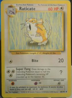 Raticate - Base Set #40 Pokemon Card