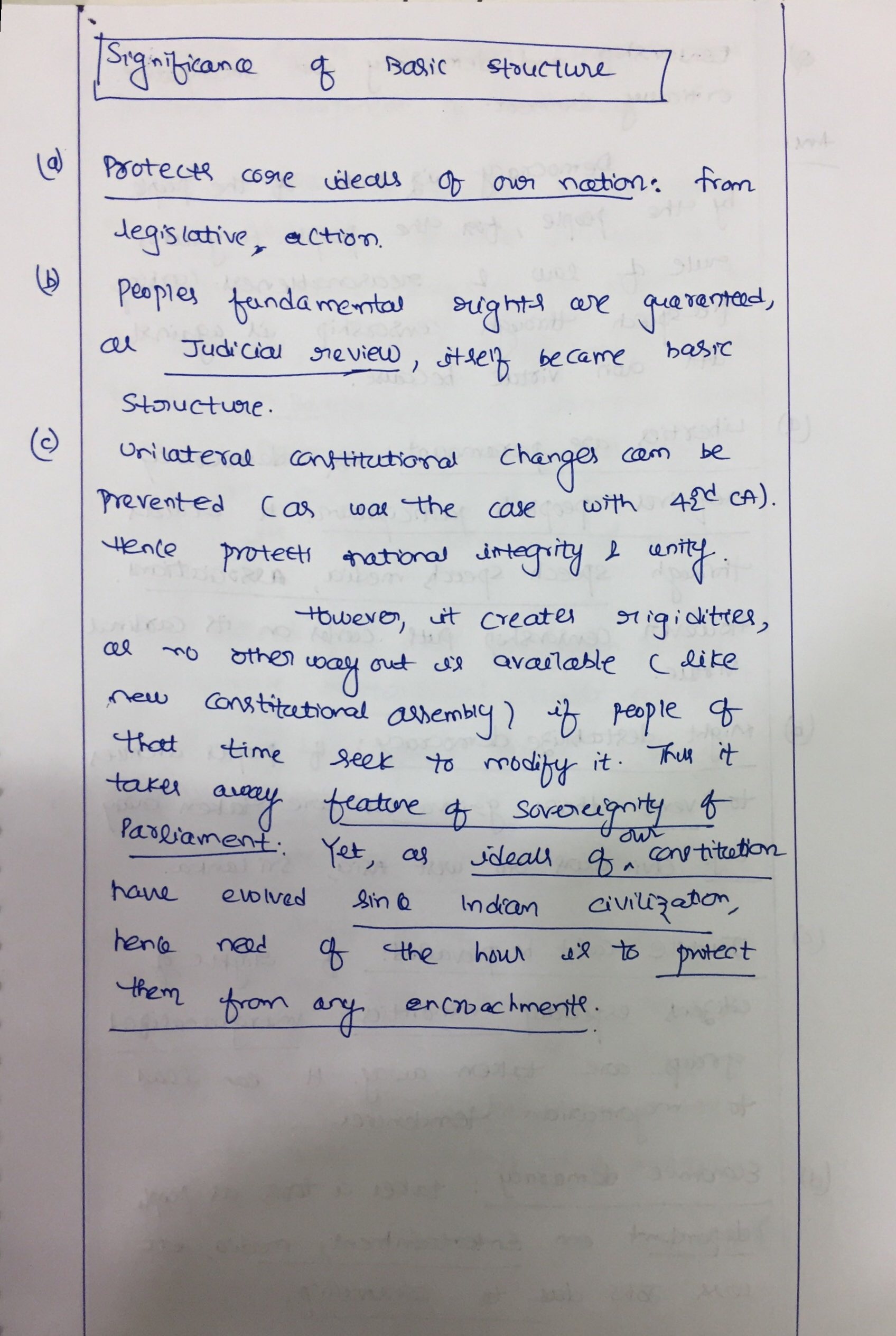 3. Examine the doctrine of basic structure, its evolution and ...