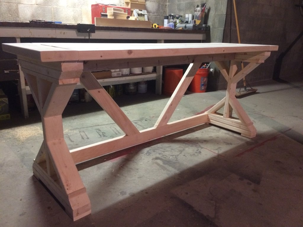 Learn how to build a desk with x supports and I beams for the legs.