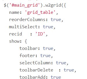 w2grid.recid | JavaScript UI - w2ui