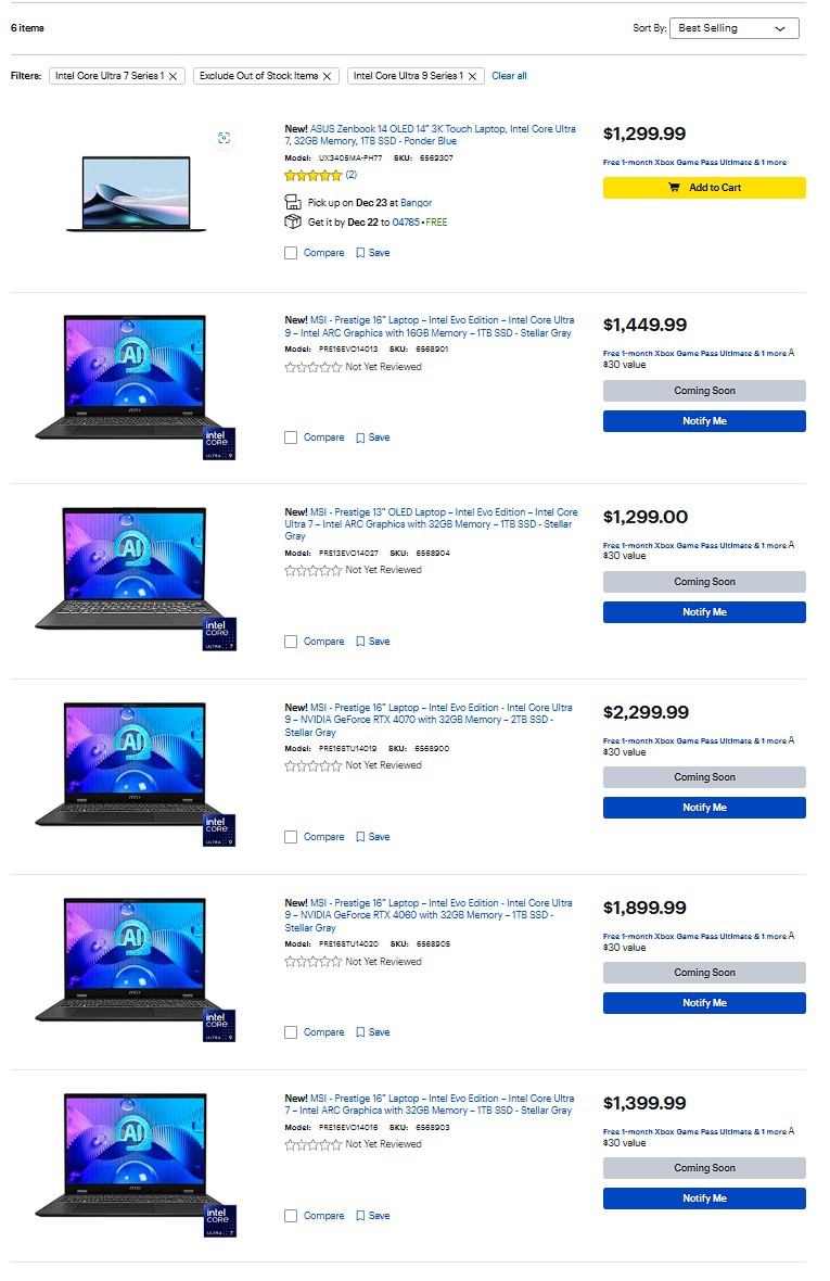 Discussion: Intel Core Ultra "Meteor Lake" CPU-Powered Laptops Are Here: Here's The Prices ...