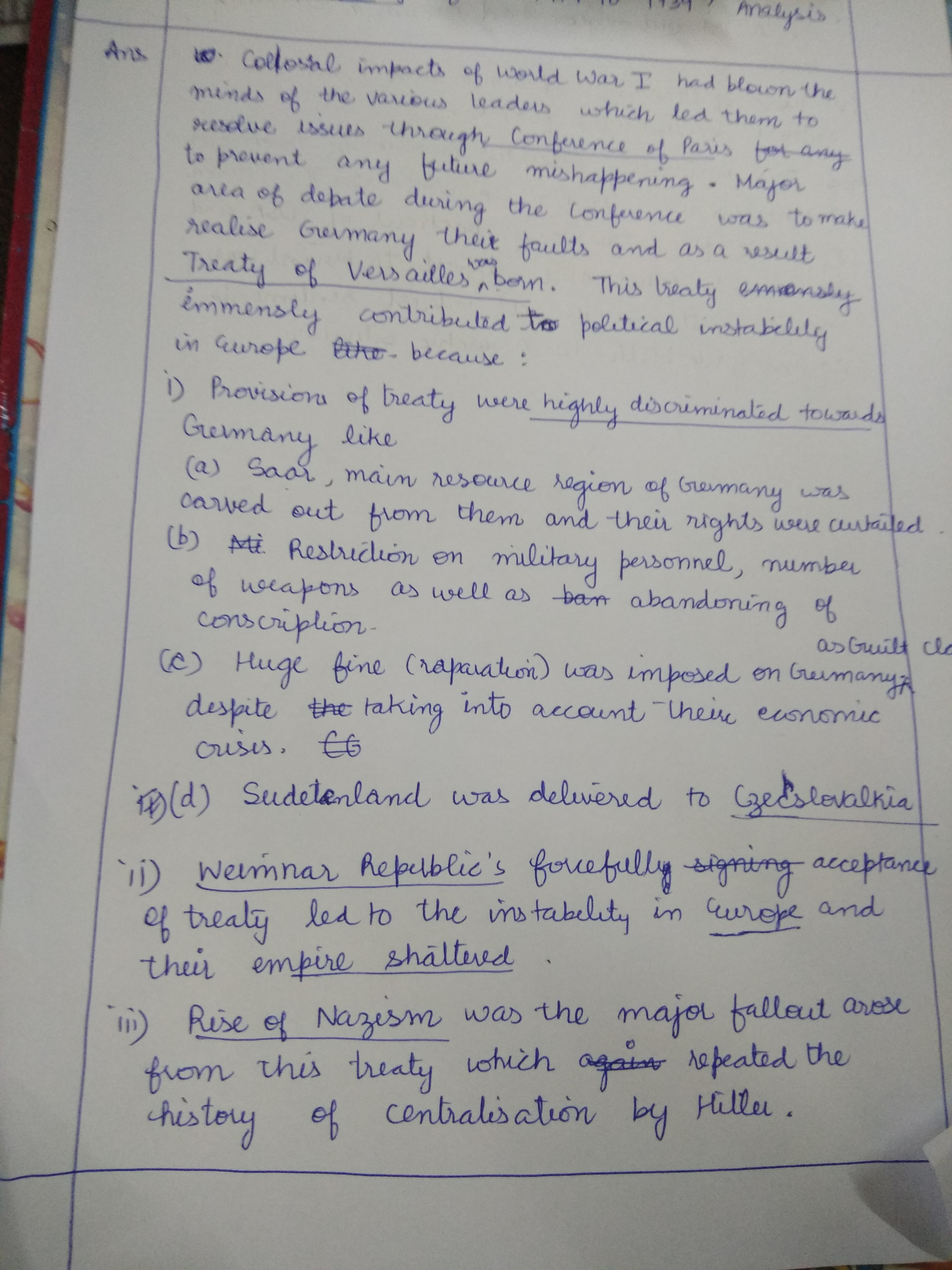 2. How did the Versailles Treaty contribute to European political ...