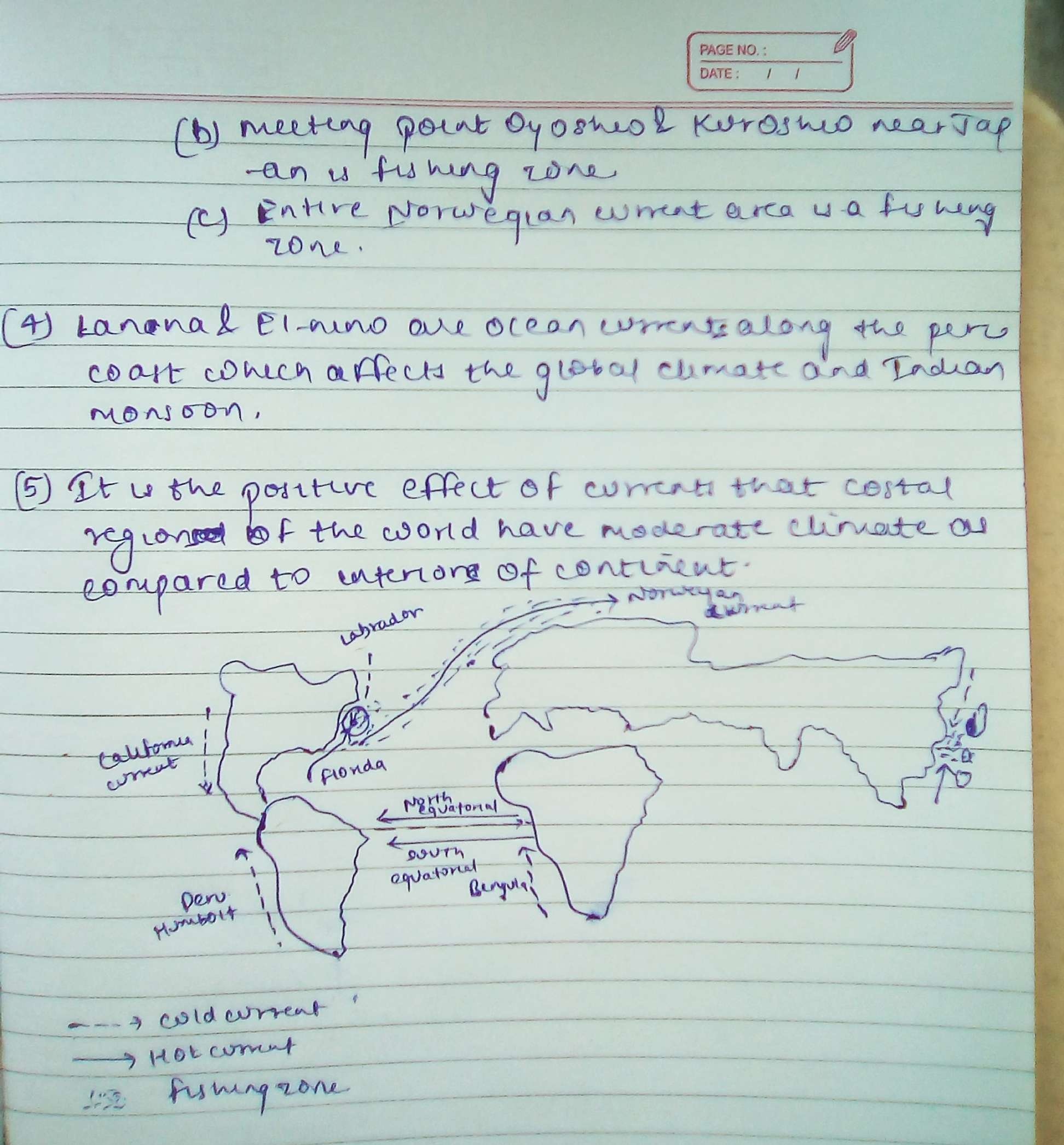 1. What are ocean currents? Discuss their effects on climate by taking ...