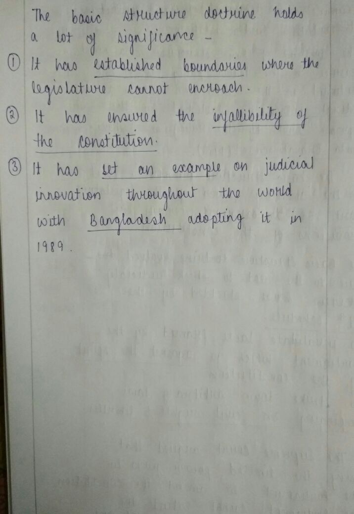 3. Examine the doctrine of basic structure, its evolution and ...