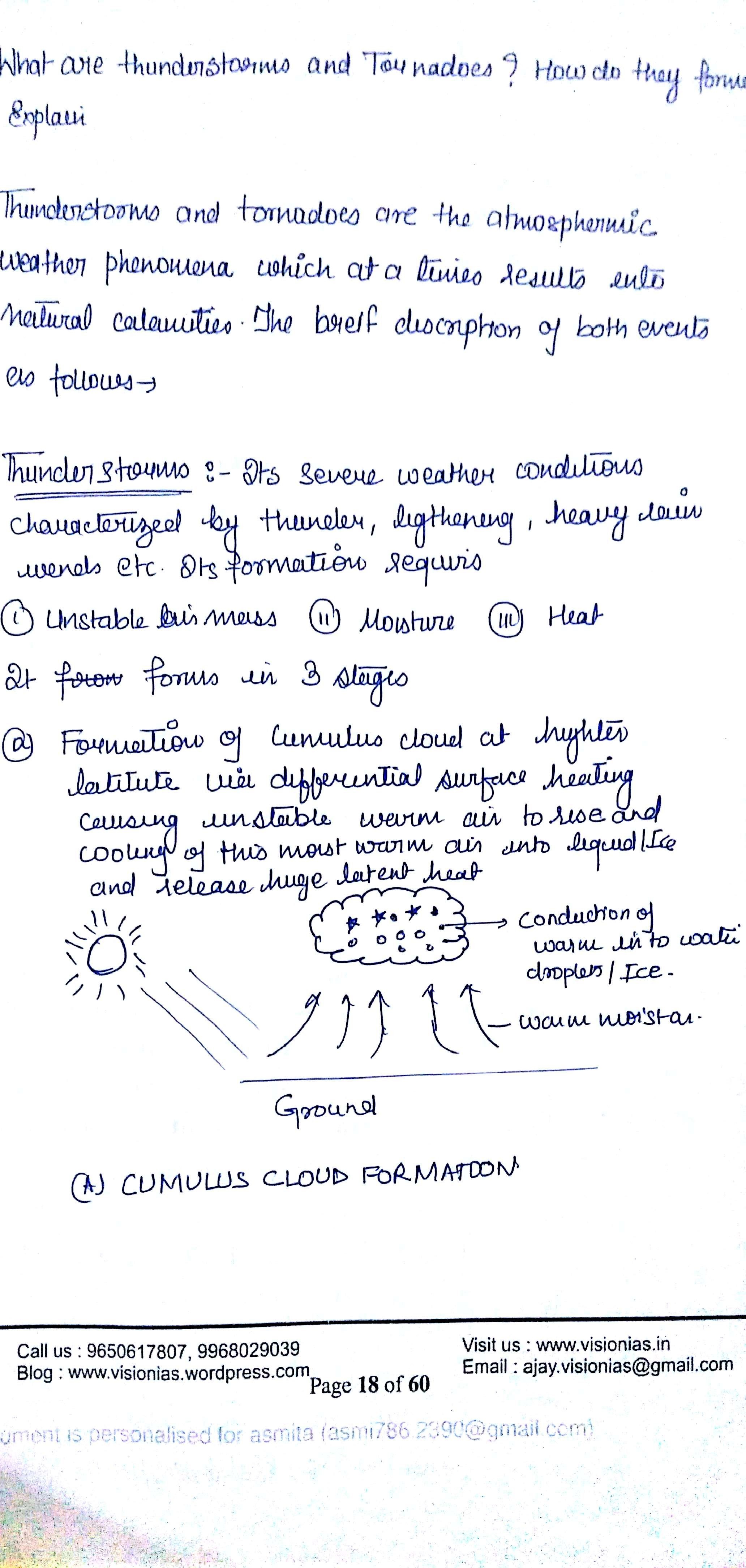 1. What are thunderstorms and tornadoes? How do they form? Explain ...