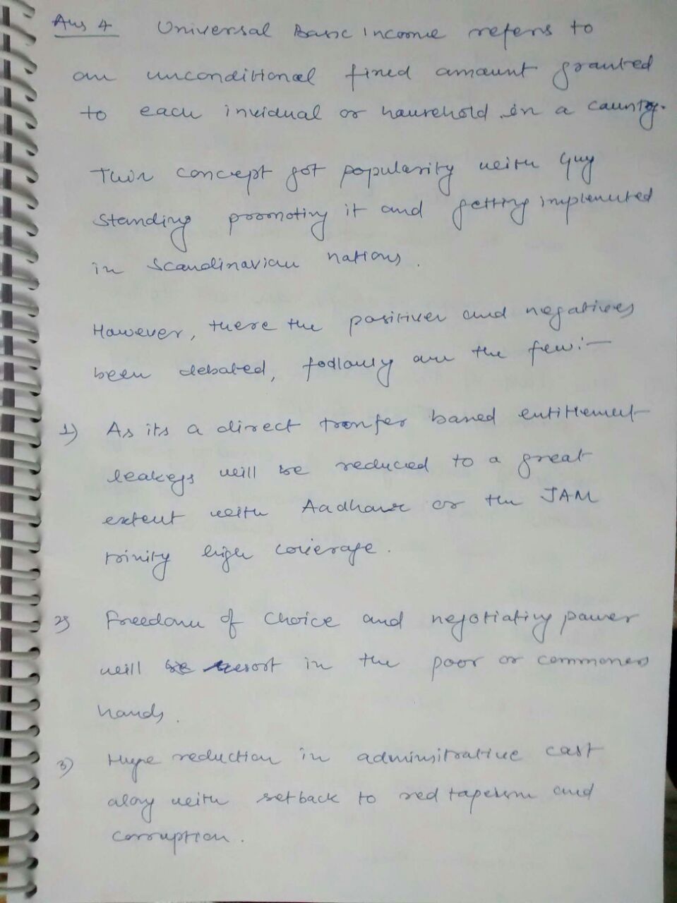 4. Discuss the merits and challenges associated with ‘Universal Basic ...