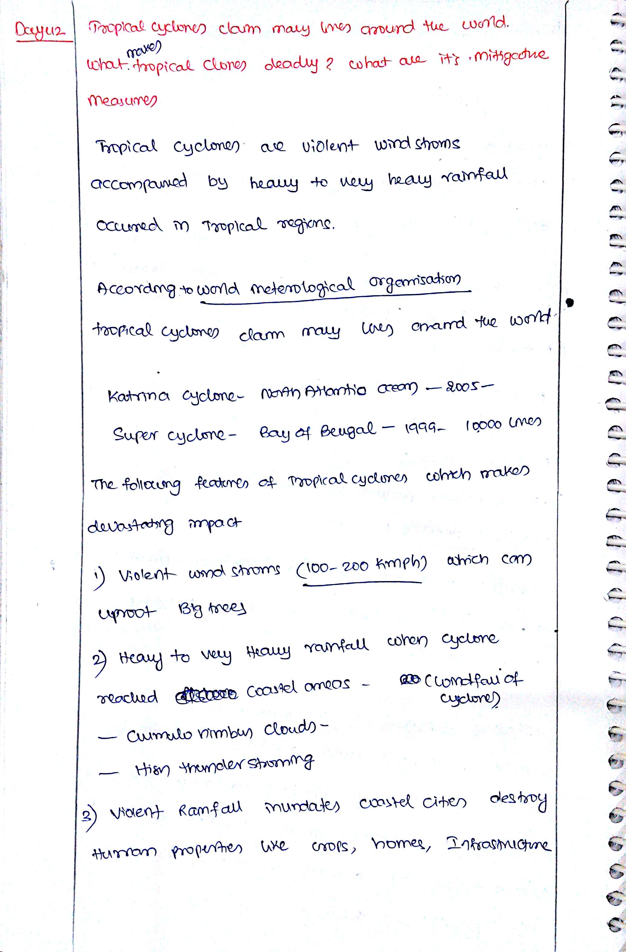 1. Tropical cyclones claim many lives around the world. What makes ...