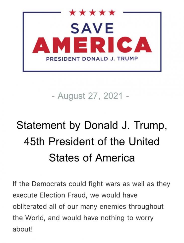 And now a statement from the president of the United states of America ...