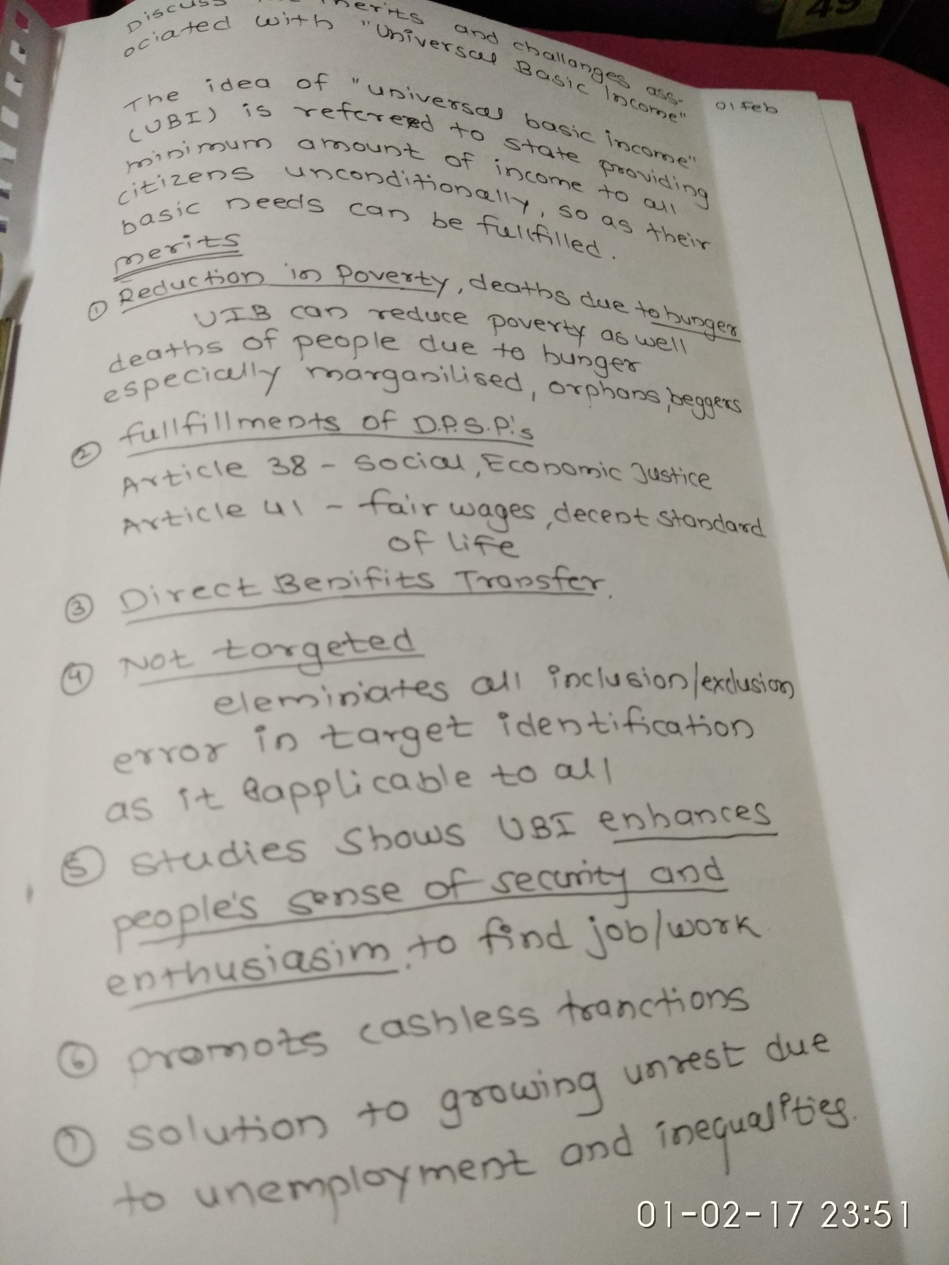 4. Discuss the merits and challenges associated with ‘Universal Basic ...