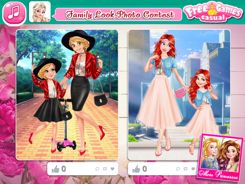Princess Mom and Daughter Cute Family Look Game