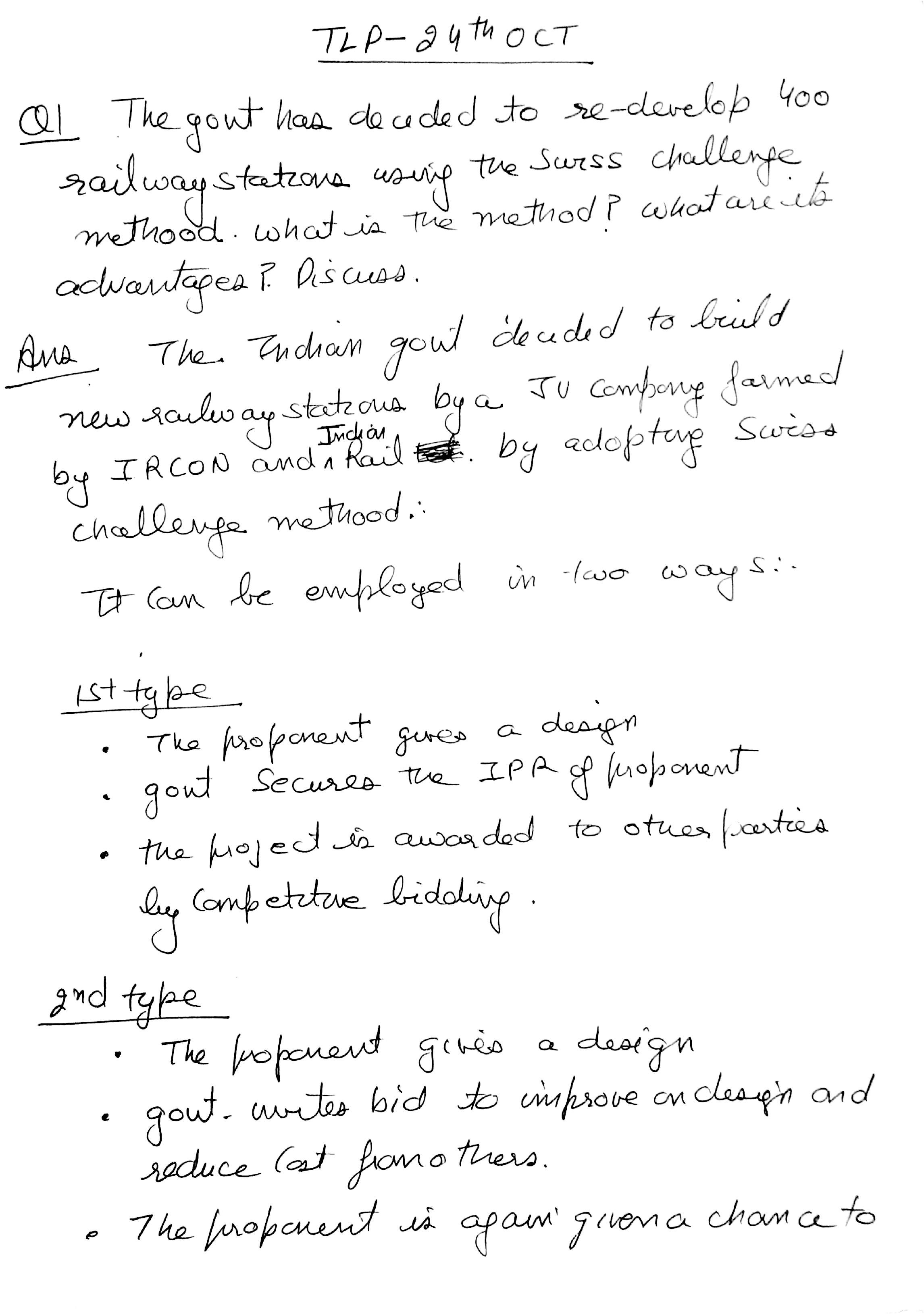1. The govt has decided redevelop 400 railway stations using the Swiss ...